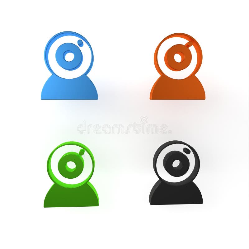 Colorful Web Camera Icon Isolated on White Background. Chat Camera ...