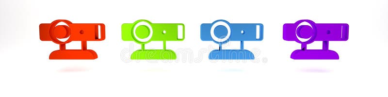 Colorful Web Camera Icon Isolated on White Background. Chat Camera ...