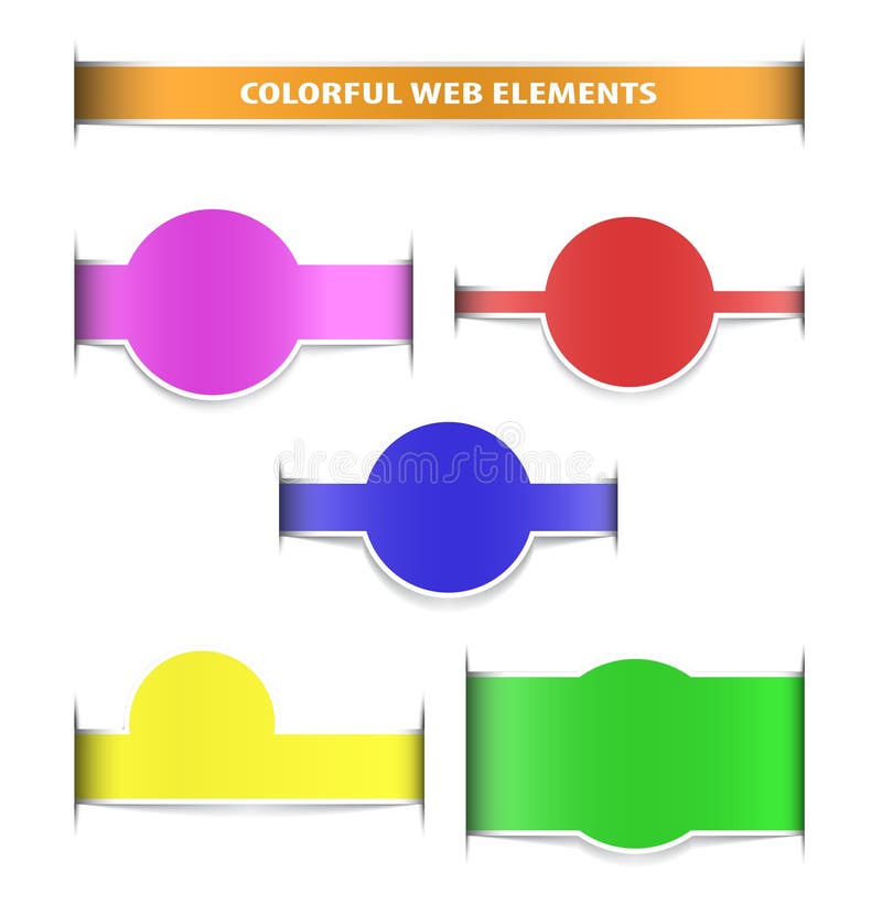 Colorful Web Elements for Online Shopping Stock Vector - Illustration ...