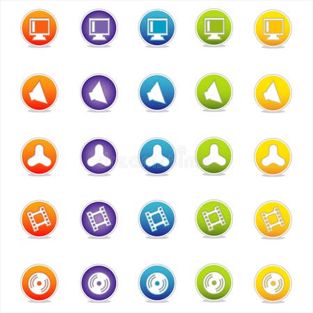 Colorful Web Icons 6 (Vector) Stock Vector - Illustration of cartoon ...