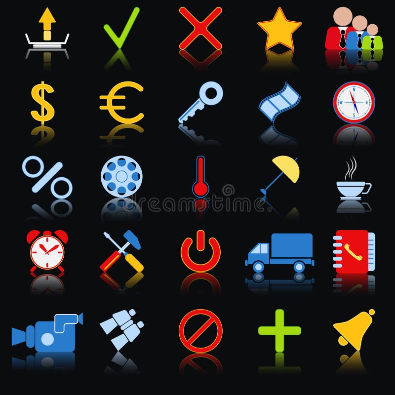 Colorful web icons stock vector. Illustration of concept - 32068954