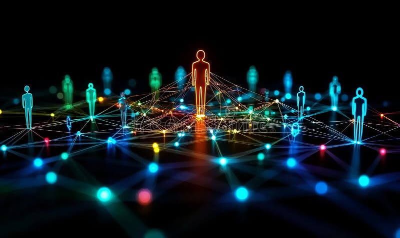 Colorful Web of Interconnected Shapes Showing Social Media ...