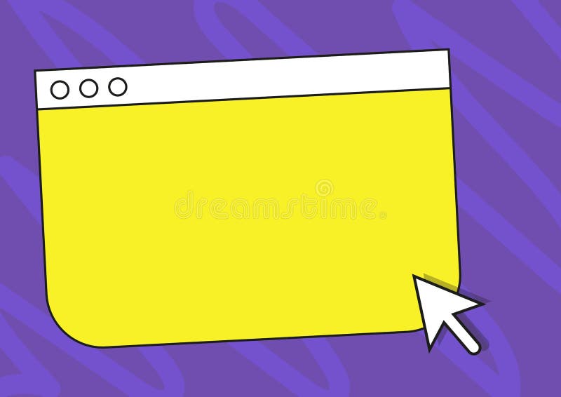 Colorful Web Page Browsing Drawing with Cursor Pointer Below. Empty ...