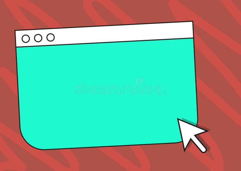 Colorful Web Page Browsing Drawing with Cursor Pointer Below. Empty ...