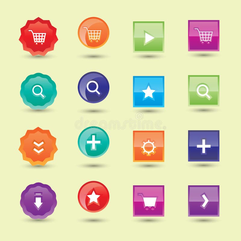 Colorful Website Buttons Design Vector Illustration Glossy Graphic ...