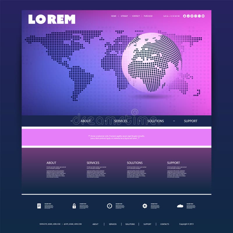 Colorful Website Design for Your Business with Earth Globe and World ...
