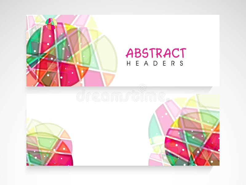 Colorful Website Header or Banner Set. Stock Illustration ...