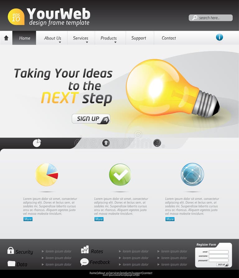 Light Bulb Website Header Stock Illustrations – 217 Light Bulb Website ...