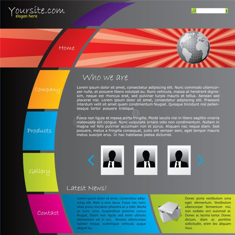 Web Site Elegant Template stock vector. Illustration of navigation ...