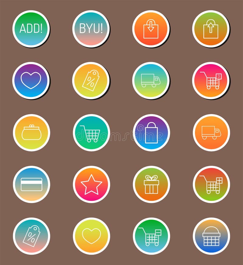 Colorful Website Online Help Buttons Design Vector Illustration Glossy ...