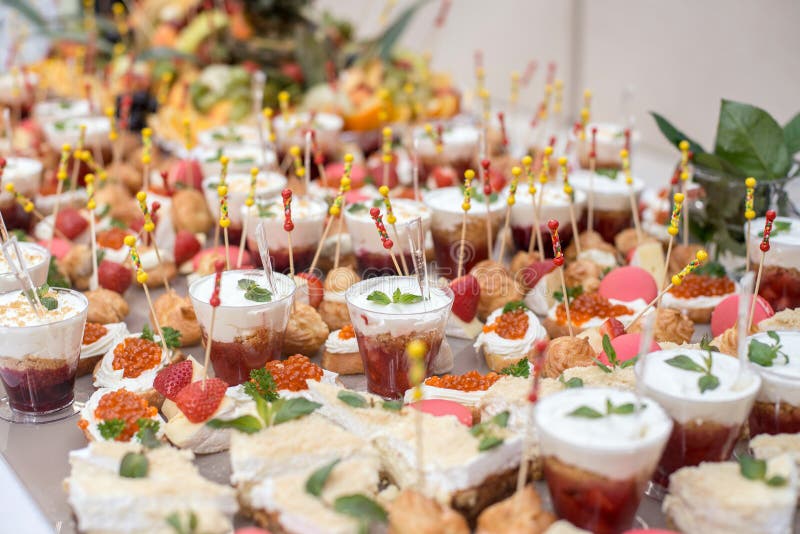 Colorful Wedding Table with All the Goodies on Display Stock Photo ...