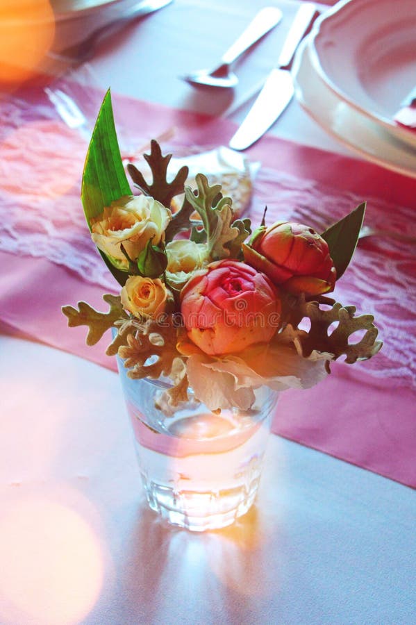 Colorful Wedding Table Decoration Stock Photo - Image of floral, flower ...