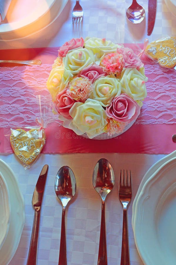 Colorful Wedding Table Decoration Stock Image - Image of glass, decor ...