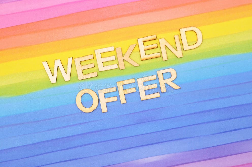 Colorful Weekend Offer Background Stock Illustration - Illustration of ...