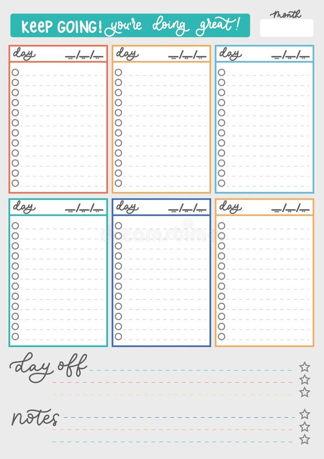 Planner Design Template for 2020 2021 Year. Weekly and Monthly Planner ...