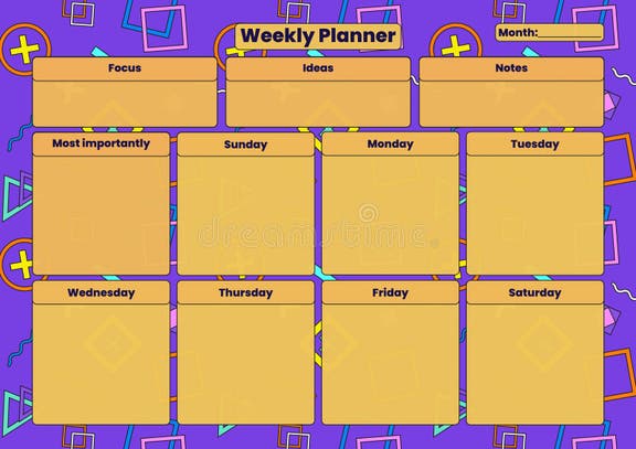 Colorful Weekly Planner Template with Sections for Tasks and Notes ...
