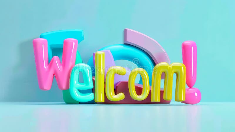Colorful Welcome Letters Arranged on a White Surface Stock Photo ...
