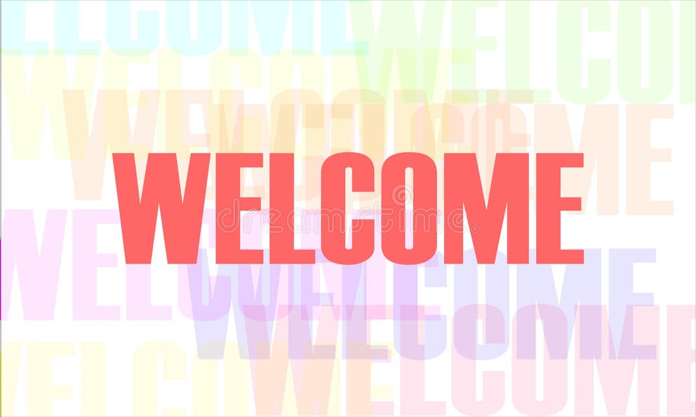Colorful Welcome Letters with Repeating Background with Transparency ...