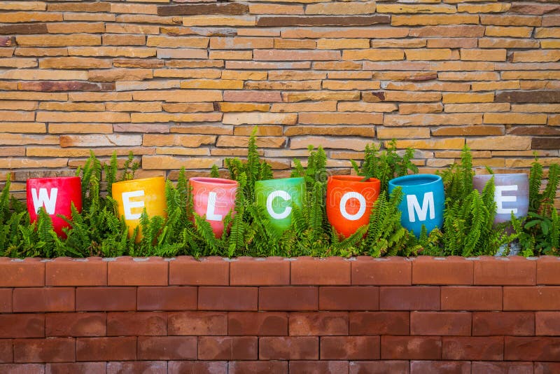 Welcome stone stock photo. Image of message, inspiration - 28252832