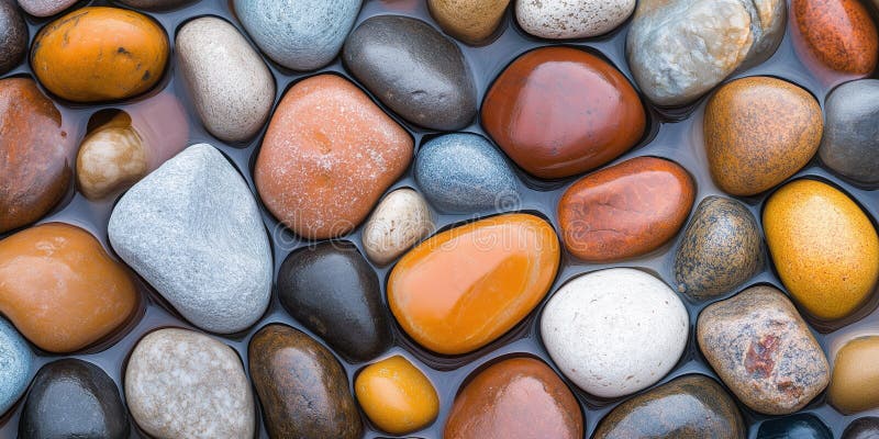 Colorful Wet River Stones Create a Natural Zen Pattern Background Stock ...
