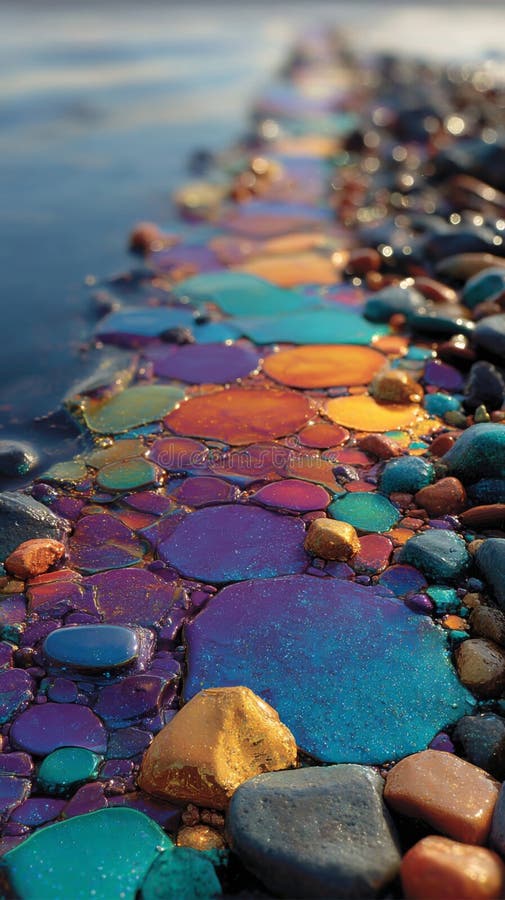 Colorful Wet Rocks and Water Texture Stock Illustration - Illustration ...