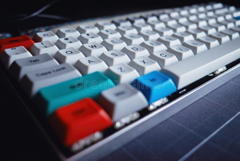 Colorful White Computer Keyboard Backdrop Stock Photo - Image of ...