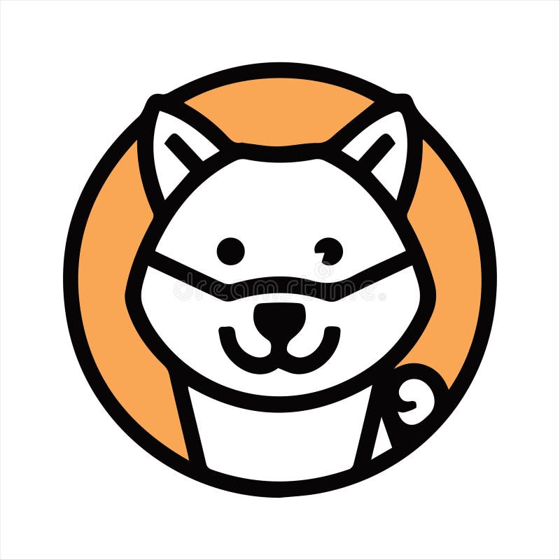 Colorful and White Cute Dog Circle Icons Stock Vector - Illustration of ...