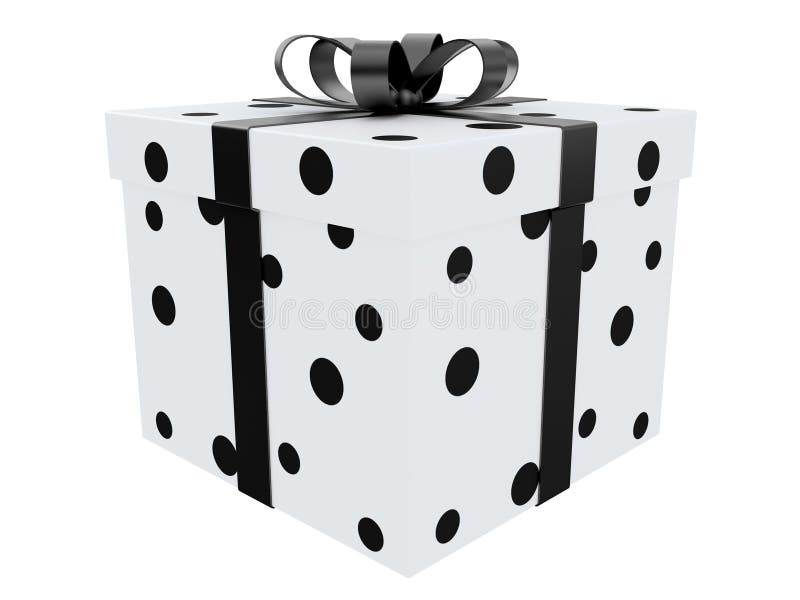 Colorful White Gift Box with a Ribbon and White Box with Red Dots ...