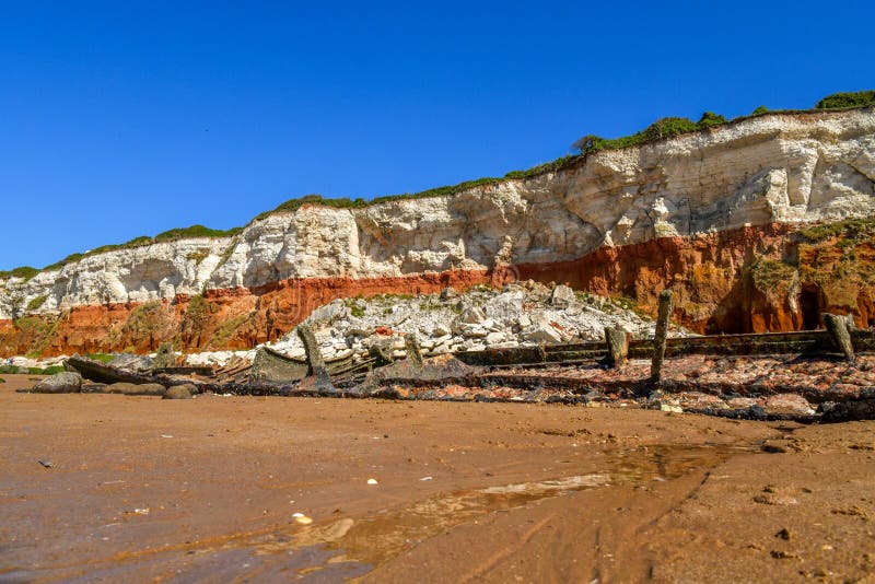 Colorful White-red Cliffs in Hunstanton UK,interesting for Biologists ...