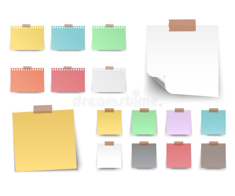 Colorful and White Stickers Square. Stock Vector - Illustration of note ...