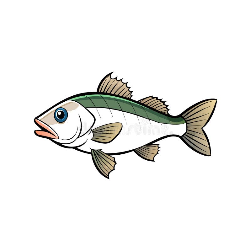 Colorful Whitefin Bass Fish Realistic Display Stock Illustration ...