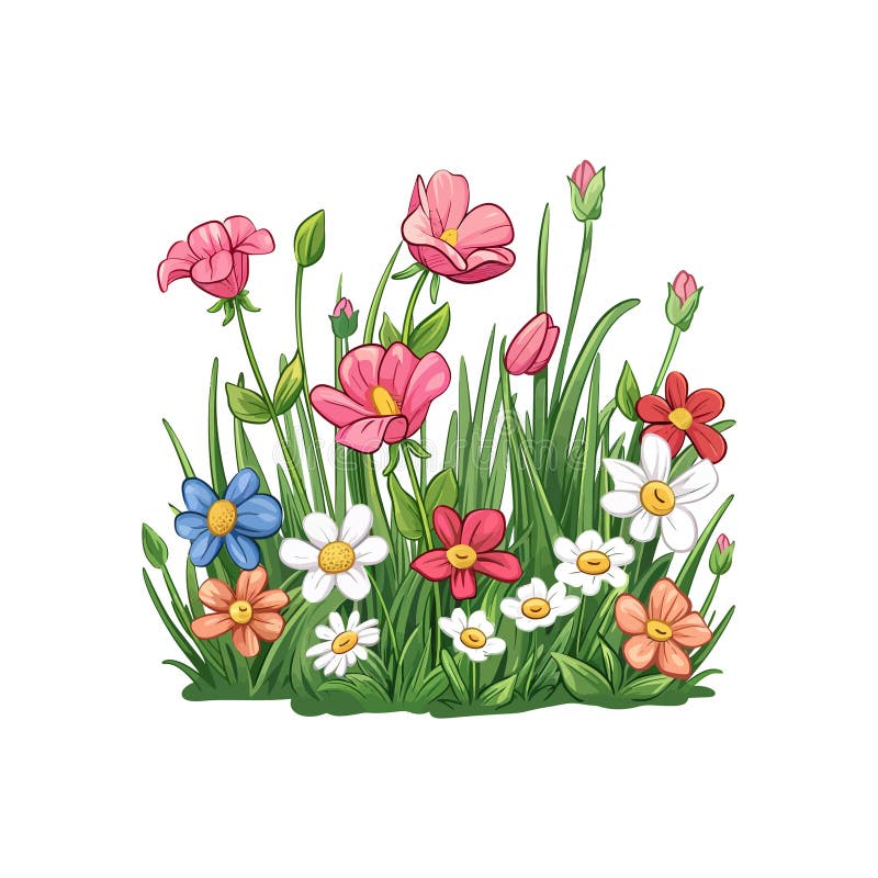 Colorful Wildflowers in Garden. Vector Illustration Design Stock ...