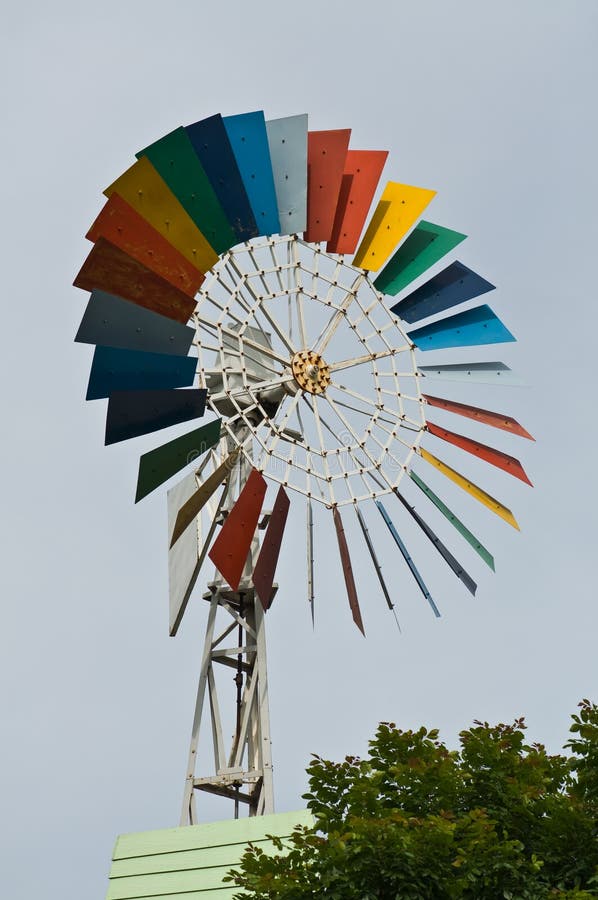Colorful wind turbine stock photo. Image of blue, propeller - 16014064