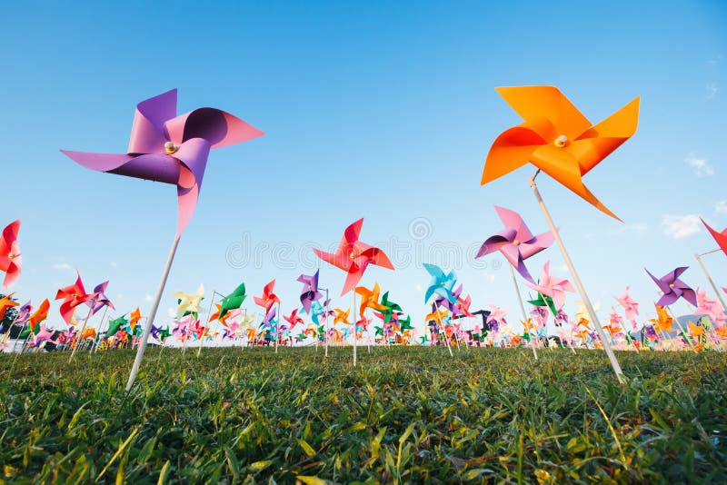 Colorful wind wheel stock photo. Image of sunlight, pinwheel - 34902180