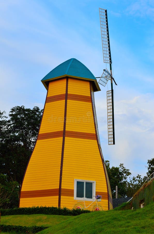 Colorful windmill stock image. Image of places, sunset - 80620487
