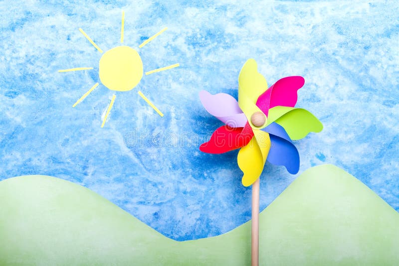 Colorful Windmill on Handmade Environment Stock Photo - Image of colors ...