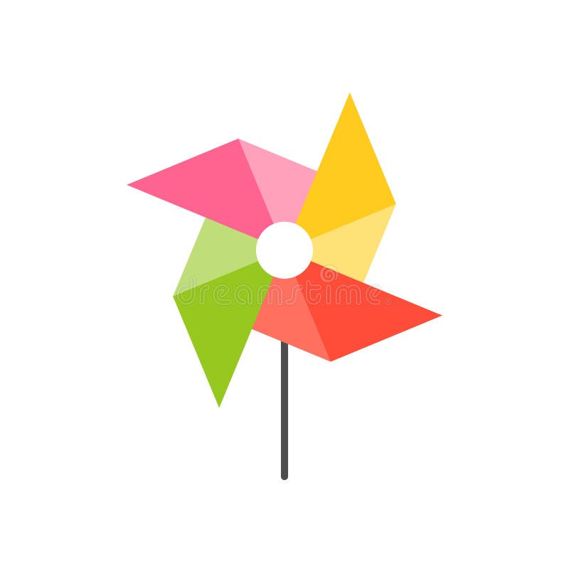 Colorful Windmill Toy Vector, Flat Design Icon Stock Vector ...