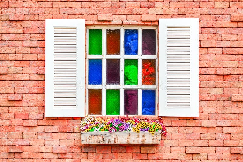 Colorful window stock photo. Image of traditional, outdoors - 33118788