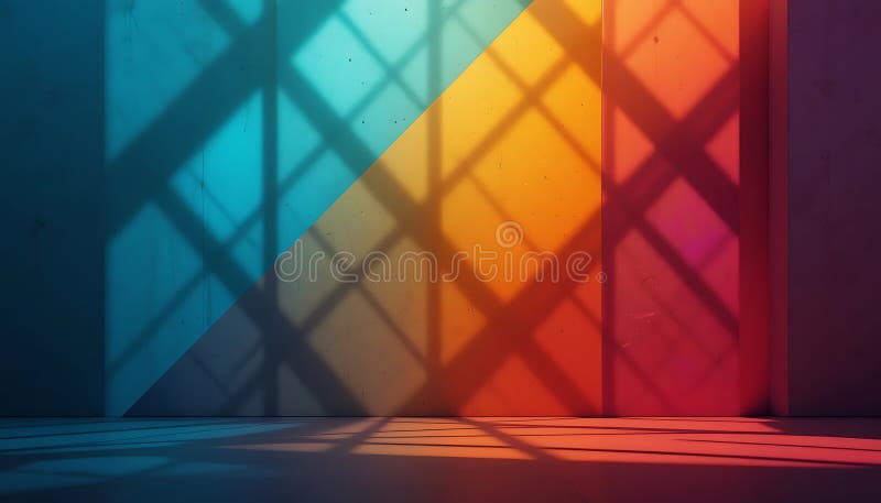 Colorful Window Shadow Interior with Light and Shadow Display ...