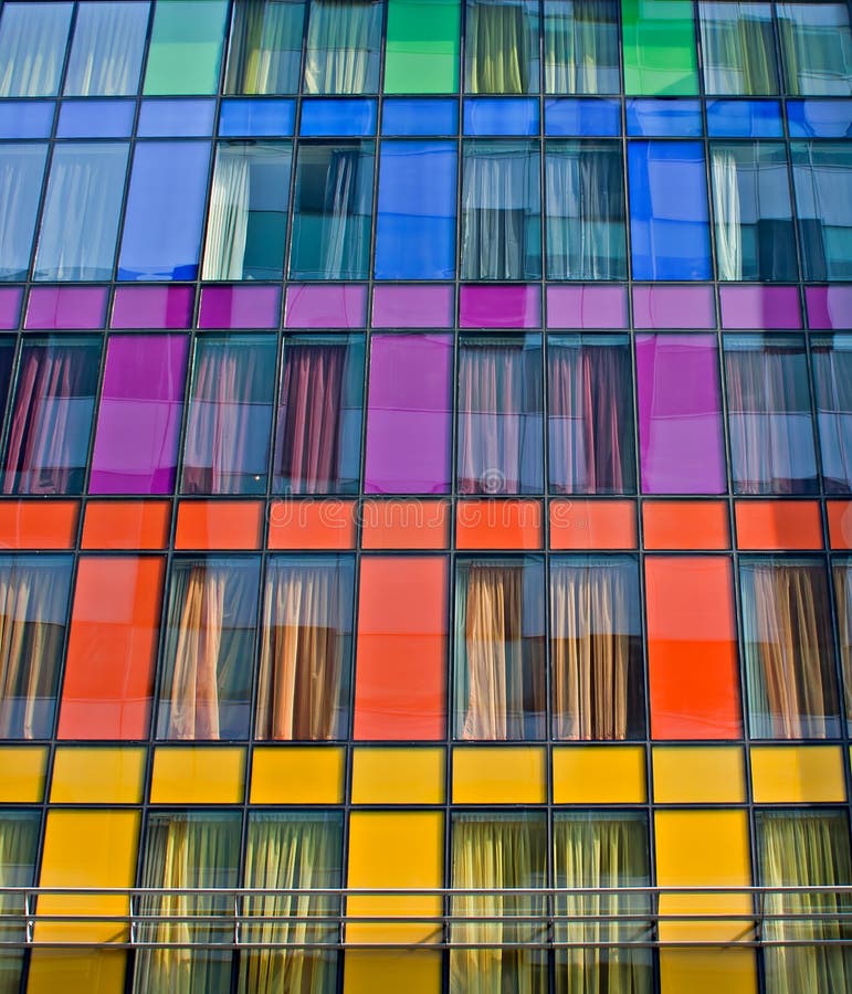 Contemporary Urban Colorful Architecture Stock Image - Image of window ...