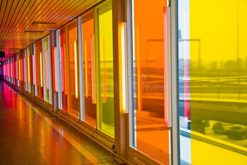 Building Seen through the Coloured Window Panes. Stock Image - Image of ...