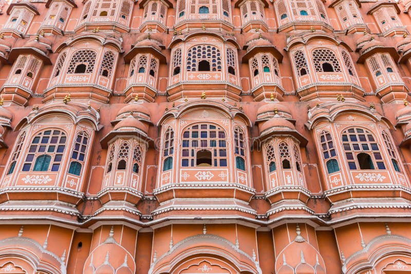 Colorful Windows of the Palace of the Winds in Jaipur Stock Image ...