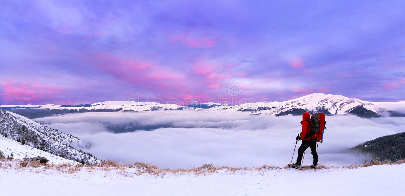 Colorful Winter Morning in the Mountains Stock Image - Image of ...