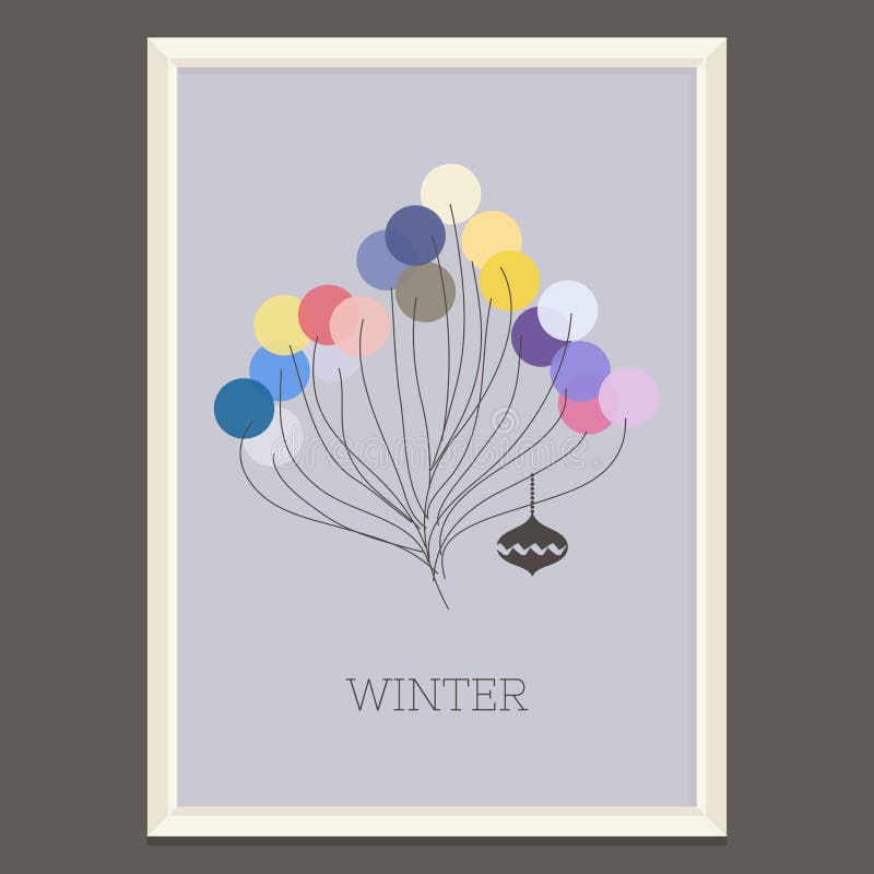 Colorful Winter Poster with Christmas Tree Stock Vector - Illustration ...