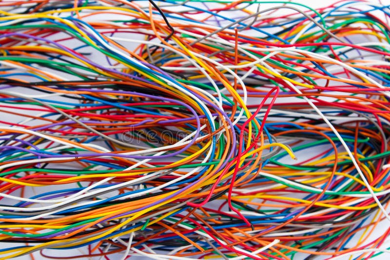 Colorful wire on white stock image. Image of data, cord - 31357869