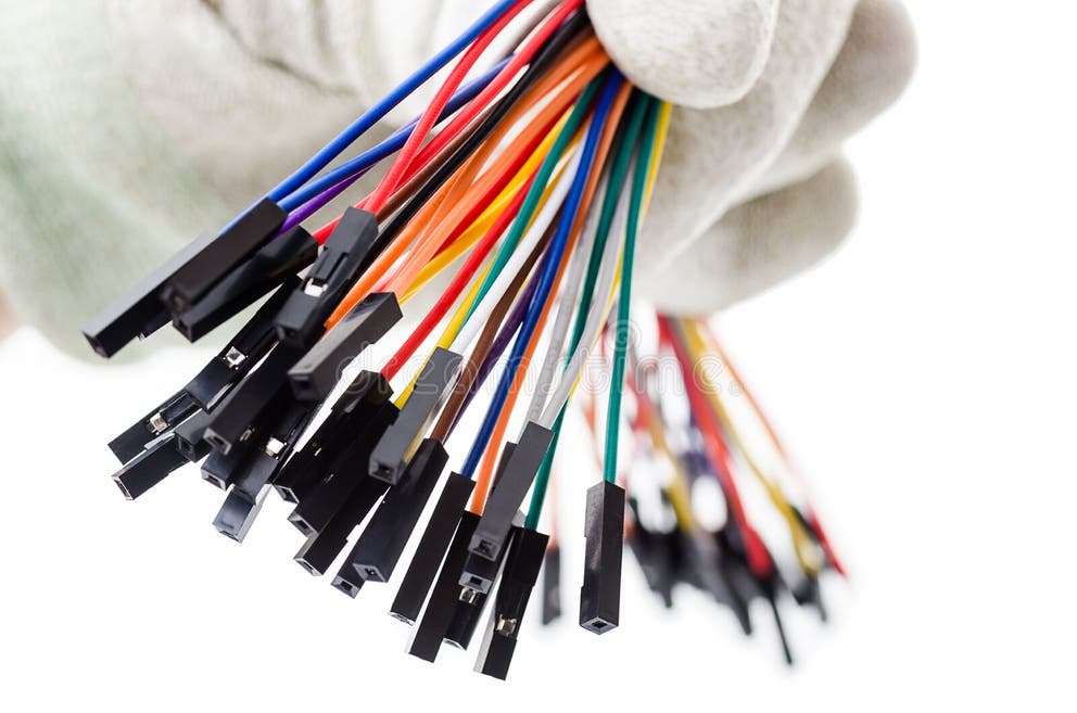 Colorful Wires with Miniature Terminals Stock Photo - Image of industry ...