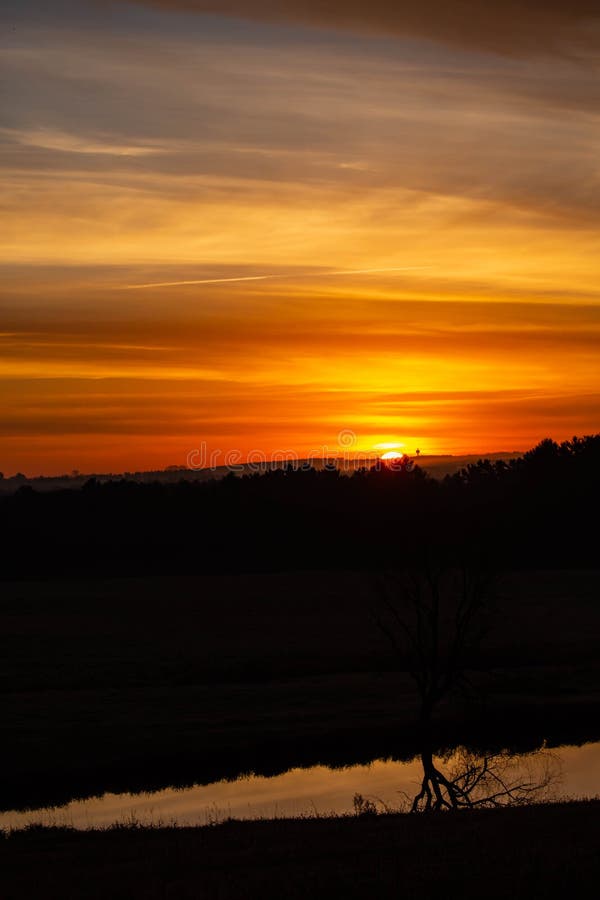 Colorful Wisconsin Sunset in November Stock Image - Image of sunsets ...