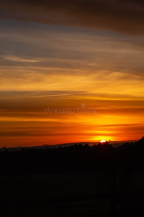 Colorful Wisconsin Sunset in November Stock Photo - Image of ...