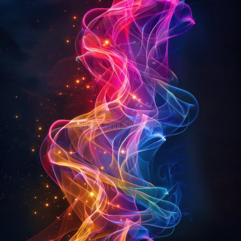 Colorful Wisps of Light Dance Against a Dark Backdrop, Creating a ...