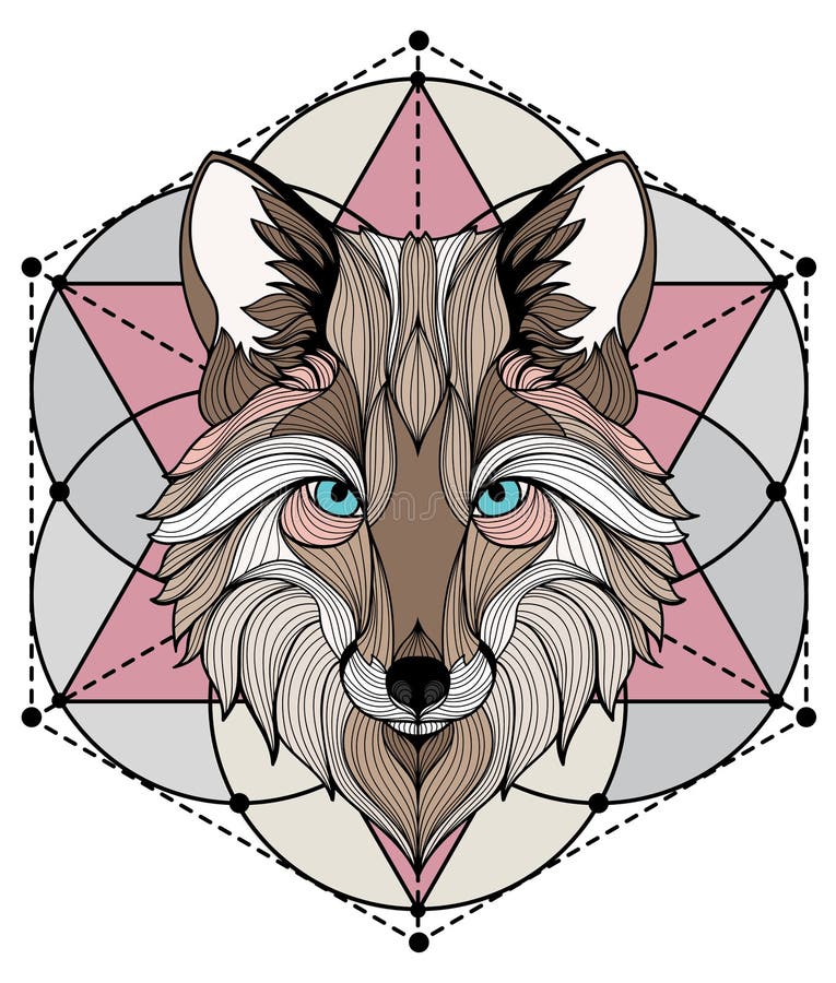 Colorful Wolf Graphics Tattoo and T-shirts Design Stock Vector ...